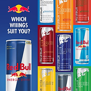 Red Bull Amber Edition Strawberry Apricot Energy Drink, 8.4 Fl Oz, 24 Cans (6 Packs of 4)