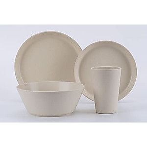 LuckyZone 9 Inches Reusable Wheat Straw Plates, Sets of 4 | Lightweight & Unbreakable Plate for Home Kitchen | Dishwasher & Microwave Safe | BPA Free & Eco-Friendly (9 Inches)