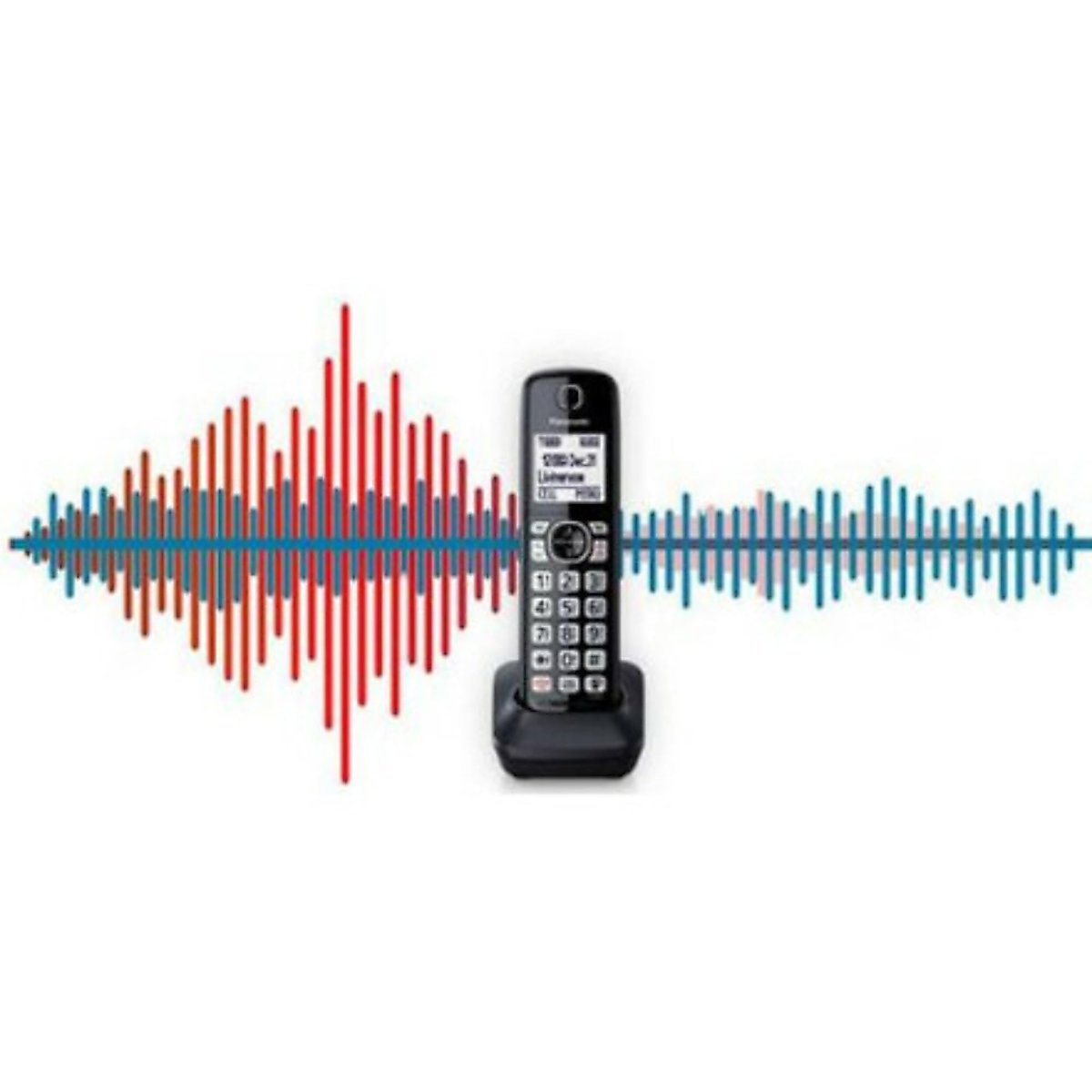 Panasonic Link2Cell Bluetooth Cordless Phone System with Voice Assistant, Call Blocking and Answering Machine. DECT 6.0 Expandable Cordless System - 3 Handsets - KX-TGF573S (Black/Silver Trim)