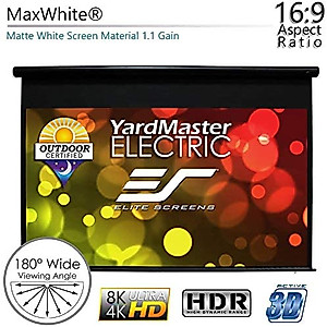 Elite Screens Yard Master Electric 165" Outdoor Motorized Projector Screen 16:9, Rain Water Protection Wireless Remote Control 8K 4K Ultra HD 3D Movie Theater Automatic Projection | OMS165H-ELECTRIC