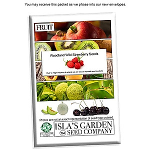 Strawberry Seeds, Woodland Wild Strawberry Fruit/Plant Seeds, 150 Strawberry Seeds Per Packet, Non GMO Seeds, (Fragaria vesca), Isla's Garden Seeds