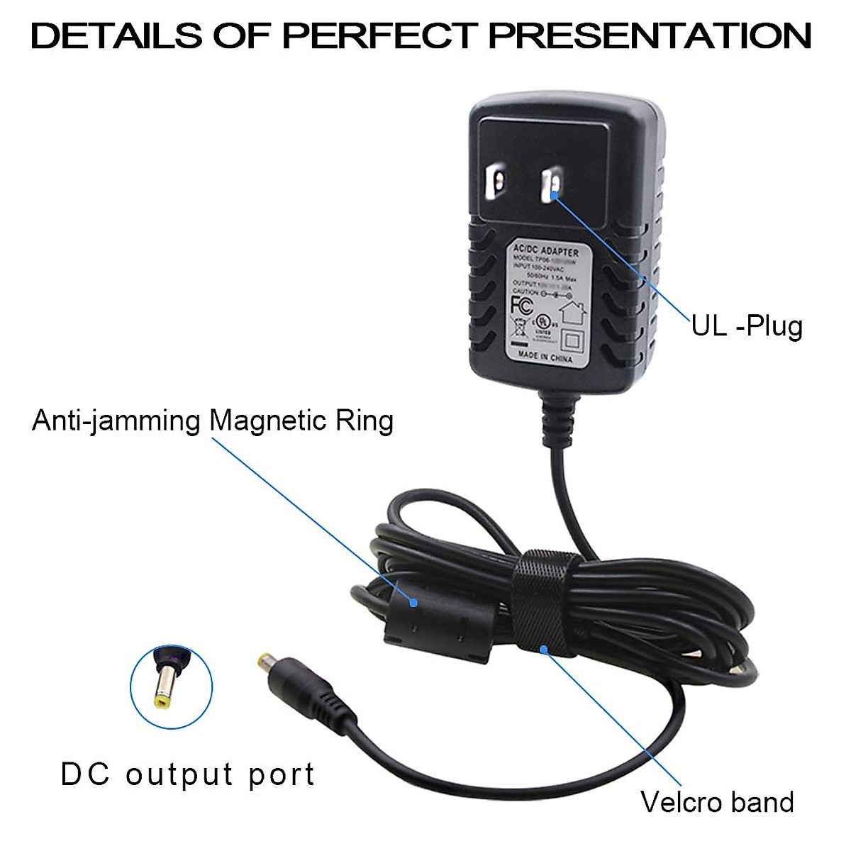 TOP-SPEED 15W Power Supply Cord for Amzon Echo Show 5, Echo Dot (3rd Gen), Echo Spot, Echo Dot Kids Edition, Echo TV Cube, Echo Dot with Clock AC/DC Adapter Charger
