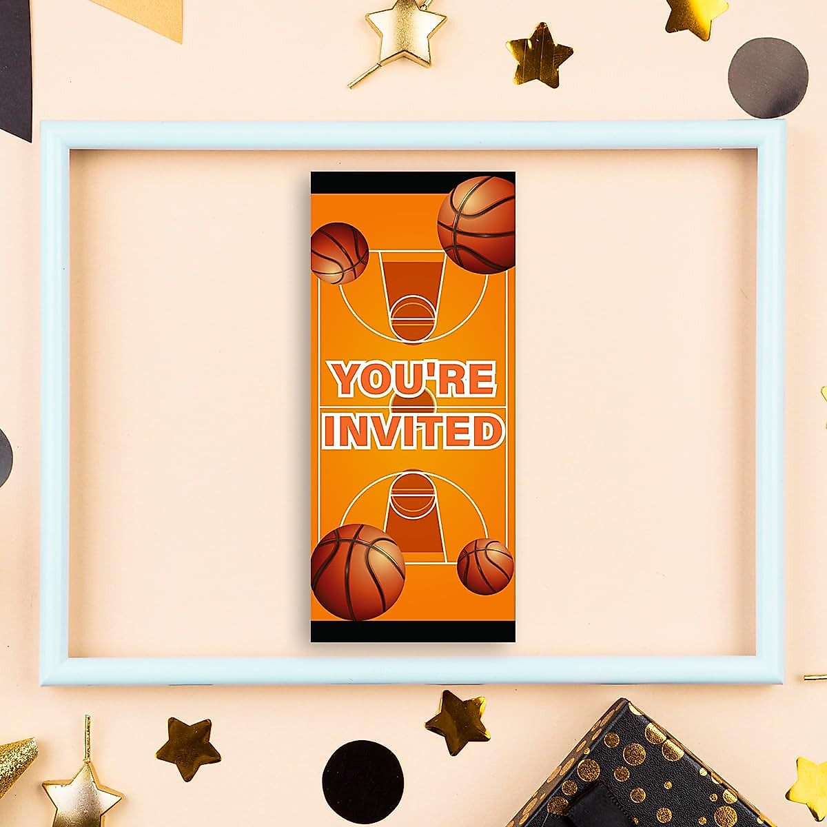 LyoGao Basketball Party Ticket Invitations Basketball Sport Theme Birthday Party Ticket Style Invitations Fill in Invites Card With Envelopes 20 Pack