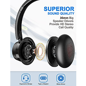 New bee USB Headset 270° Rotatable Microphone Computer Headset in-line Controls Call Center Stereo Wired PC Headset Ultra Comfort for Skype, Zoom, Laptop, Phone, PC, Tablet