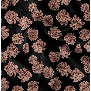 Soimoi Floral Print, Cotton Cambric, Quilting Fabric Sold by The Yard 42 Inch Wide, Medium Weight Cotton Fabric, Sewing Supplies,Black & Brown