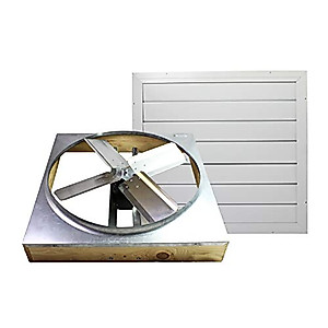 Cool Attic CX24DDWT Direct Drive 2-Speed Whole House Attic Fan with Shutter, 24 Inch