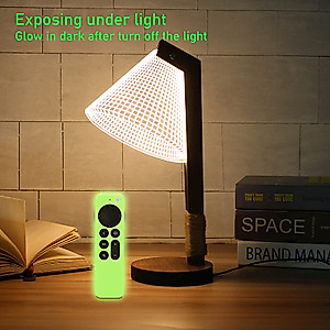 LEFXMOPHY Glow Green Remote Case Cover Replacement for New Apple 4k TV Siri 2nd 2021 Series 6 6th Generation/Siri 3rd 7 7th Gen 2022 Remote, Silicone Skin Glow in Dark with Lanyard