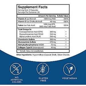 Kenkoderm Multivitamin for Psoriasis, Skin Care & Immune Support Supplement, 120 Capsules with Omega 3, Vitamin D, Glucosamine Chondroitin, Collagen, Vitamin A, Folic Acid & MSM, 60 Day Supply