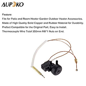 Aupoko Gas Patio Heater Parts Thermocouple and Anti Tilt Switch, Gas Patio Heater Safety Kit, Fits for Patio and Room Heater Garden Outdoor Heater Accessories