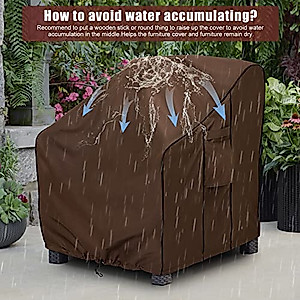 COSFLY Patio Furniture Covers for Outdoor Chairs Waterproof Clearance, Outside Furniture Deep Seat Cover, Fits up to 31.5W x 33.5D x36H inches(2 Pack)