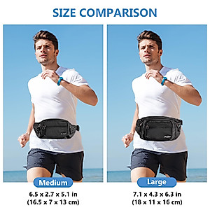 ProCase Fanny Pack Waist Packs for Men Women, Waist Bag Hip Pack for Travel Hiking Running Outdoor Sports -Black, M