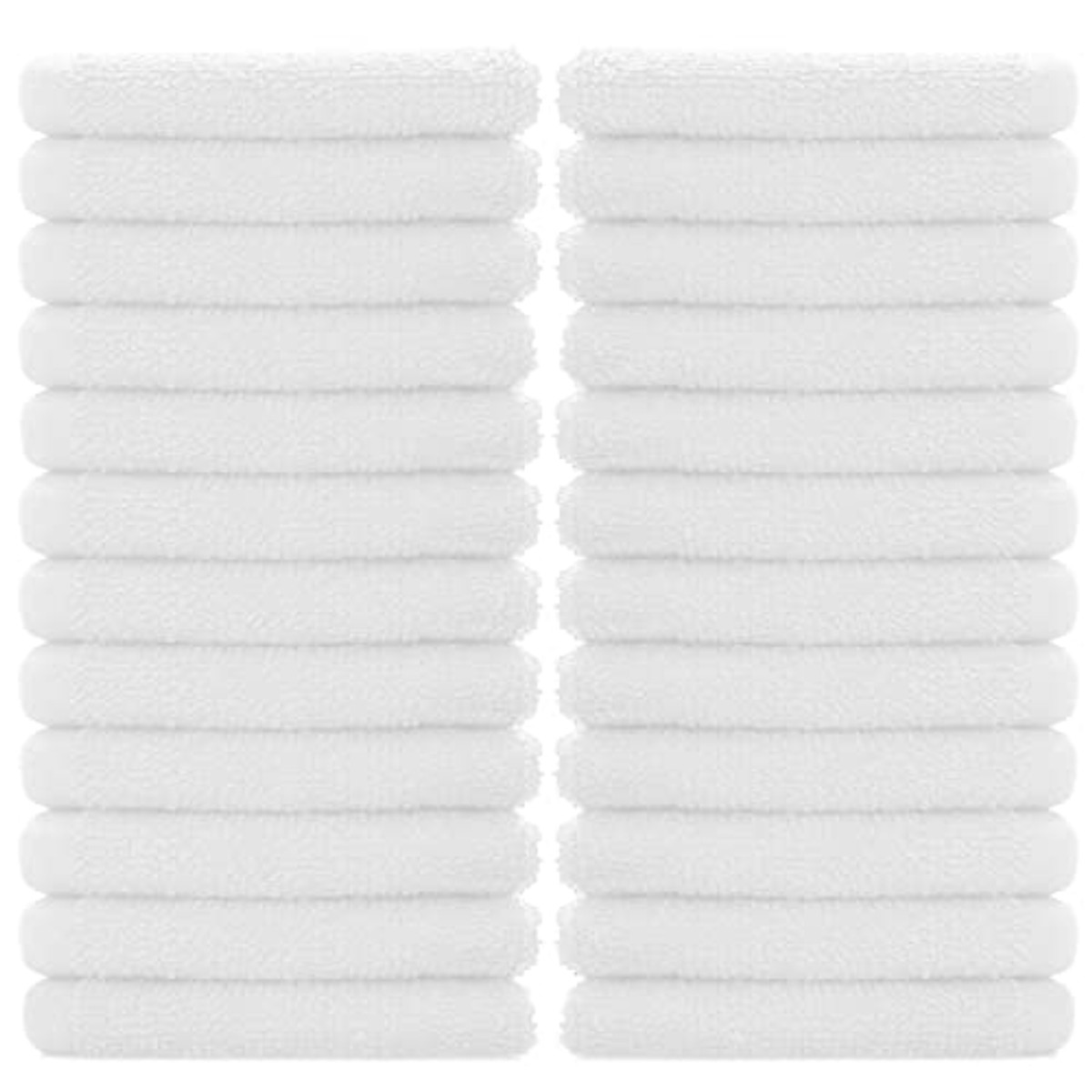 DAN RIVER 100% Cotton Washcloths 24 Pack Premium Quality Face and Body Cloth, Quick Dry and Highly Absorbent Essential Towels for Bathroom, Hand, Kitchen and Cleaning | 12x12 in | 400 GSM (White)