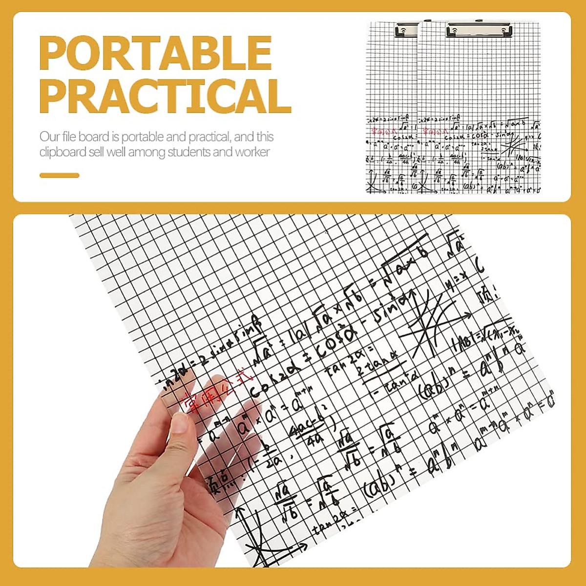 VOSAREA 2pcs Transparent Board Clip Document clipboard Office Supplies folders clipboard Standard Clip Sketch clipboard Clip hardboard Pocket Folder exam Paper Clips Acrylic Thin a4