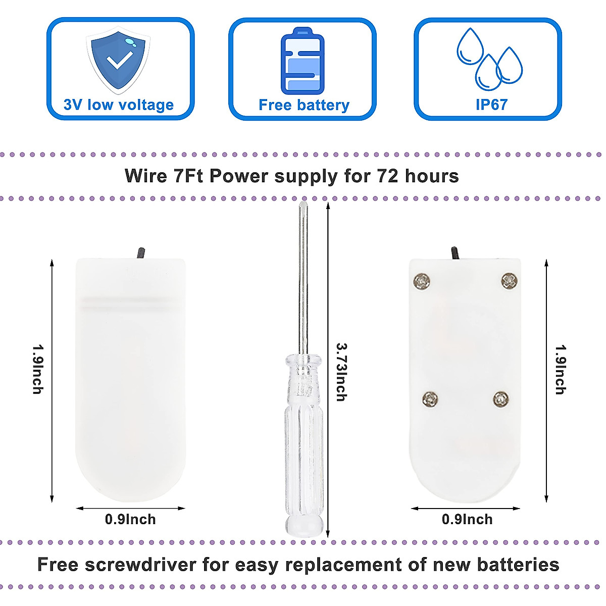 6 Pack Fairy Lights Battery Operated String Lights 7ft 20 Led Mason Jar Lights Waterproof Silver Wire Light Fireflies DIY Party Wedding Christmas Valentines Day Decoration(6 Pack,Warm White)