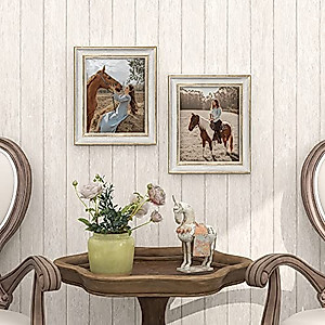 SUMGAR 8x10 Picture Frames Vintage White and Gold Famliy Friends Couple Wedding Decorative Retro Antique Photo Frames for Table Top Display Grandma Daughter Set of 2