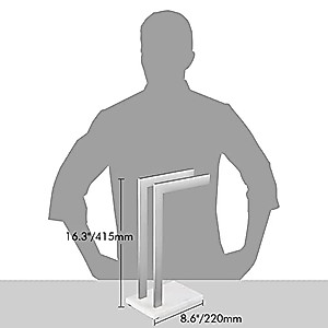 KES Hand Towel Holder Stand for Bathroom Countertop Double-L Hand Towel Rack with Marble Base for Bathroom Vanity Freestanding SUS 304 Stainless Steel Brushed Finish, BTH220B-2