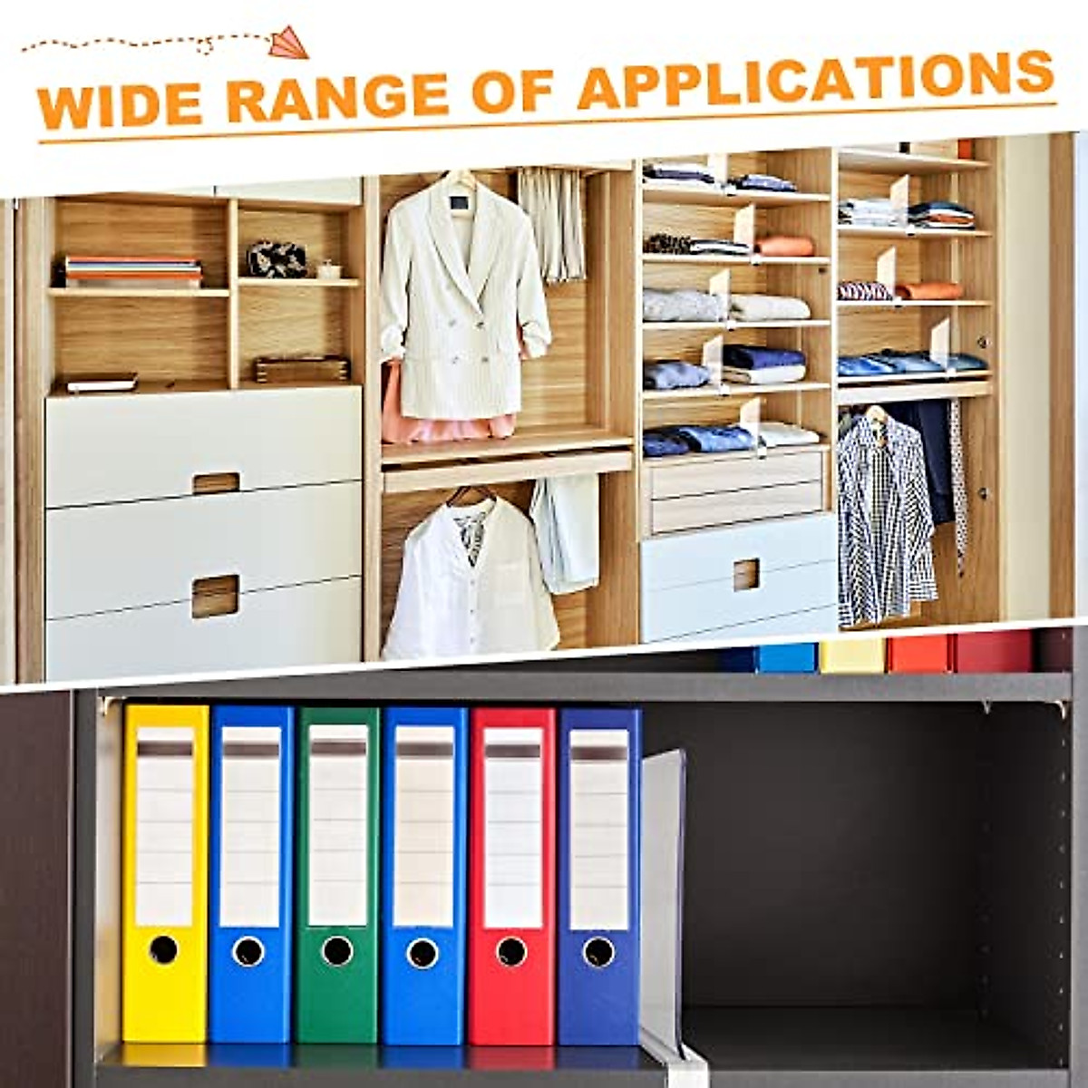 4 Pcs Acrylic Shelf Dividers Closets Shelf and Closet Separator for Clothes Wardrobe in Bedroom Kitchen and Office Shelves, 11.81 x 8.07 x 1.18 Inch