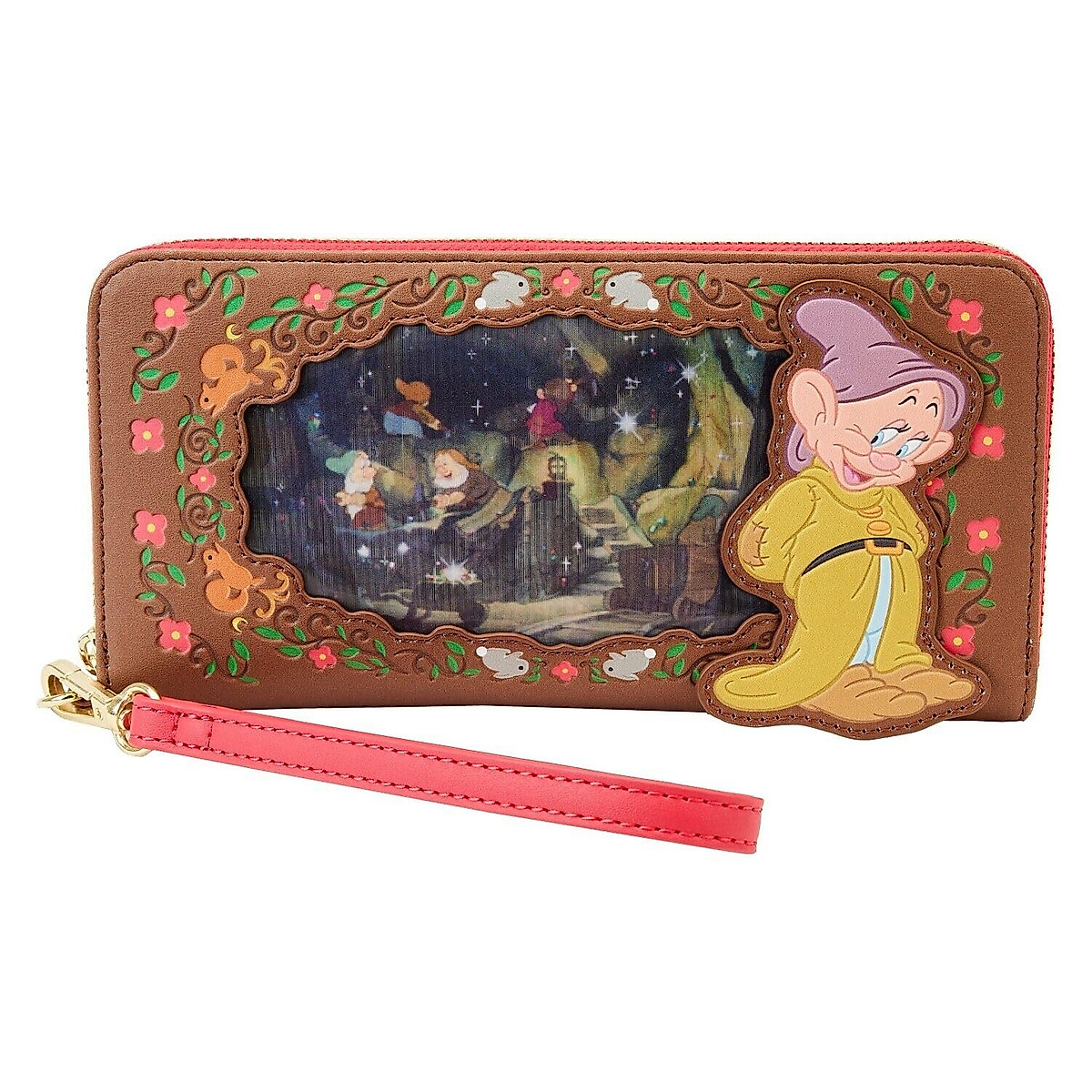 Loungefly Disney Diamond Mine Lenticular Wristlet | Princess Series Snow White & the Seven Dwarfs Zip Around Wallet Standard