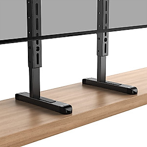Perlegear TV Stand Steel TV Legs for Most 37–82 Inch Flat or Curved TVs up to 110 lbs, Height Adjustable TV Feet Suitable for Soundbar, Universal Tabletop TV Stand Base Max VESA 800 x 500mm, PGTVS20