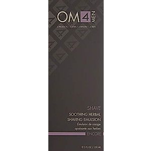 Organic Male OM4 Shave: Soothing Herbal Shaving Emulsion - Mens Grooming Preshave Oil, Shave Cream, Hydrating Mask all-in-one