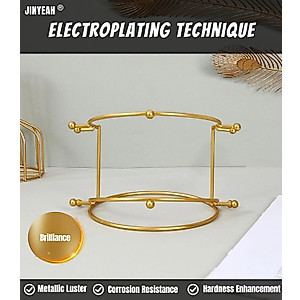 JINYEAH Crown Display 2-Tier Crown Holder Tiara Display Golden Bridal Crown Display Stand Crown Storage Organizer Jewelry Holder for Women Girls Wedding Home Shop Store