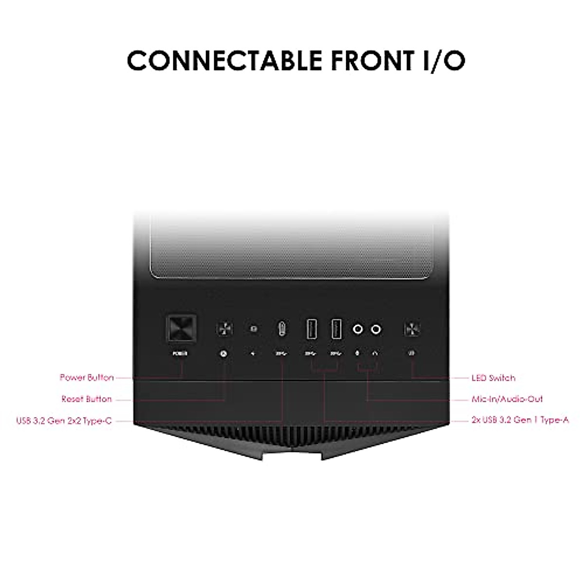 MSI MPG GUNGNIR 120R - Premium Mid-Tower Gaming PC Case - Tempered Glass Side Panel - ARGB 120mm Fans - Liquid Cooling Support up to 360mm Radiator - Vented Front Panel