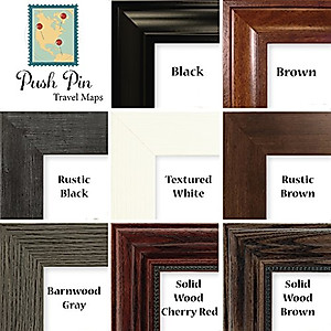 Push Pin Travel Maps Executive World with Black Frame and Pins - 27.5 inches x 39.5 inches