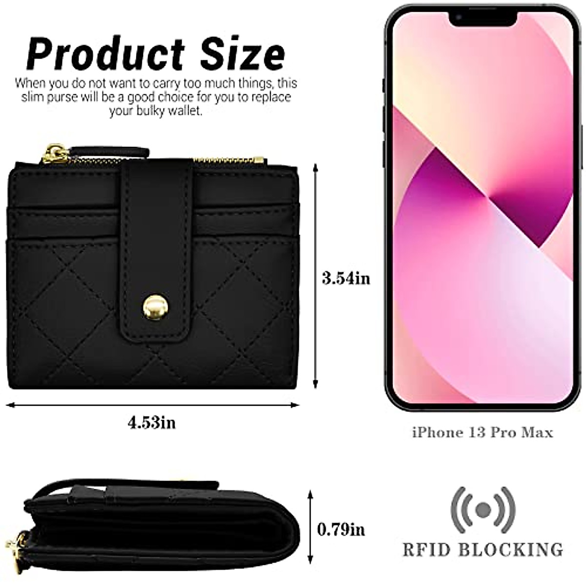 YINHEXI Wallet for Women, Womens Wallet Card Holder, Small Bifold RFID Blocking Purse, Cute Small Leather Pocket Wallet for Women, Girls, Ladies Mini Short Purse