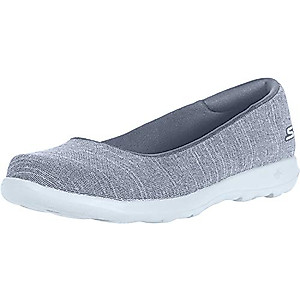 Skechers womens Go Walk Lite - 136001 Ballet Flat, Grey, 7.5 US