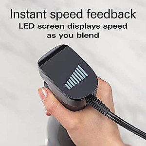 Hamilton Beach Professional Electric Immersion Hand Blender with Variable Speed + Whisk, 300 Watts, LED Screen, Stainless Steel (59750)