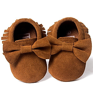 LIVEBOX Infant Baby Girls and Boys Premium Soft Sole Moccasins Tassels Prewalker Anti-Slip Toddler Shoes