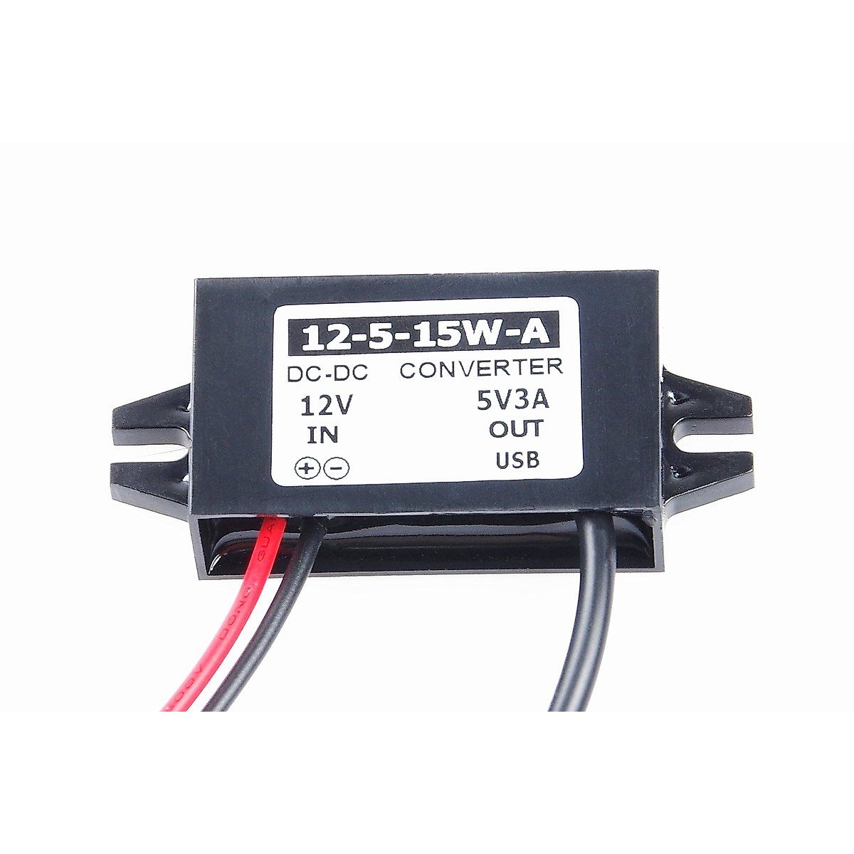 KNACRO DC-DC 12V to 5V 3A Step-Down Power Supply Module Car Power Converter Module A Type USB Female Output Port Over-Temperature Over-Current Short Circuit Protection