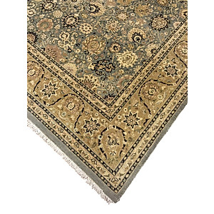 Noori Rug Hand Knotted Area Rug 8'1" x 10'4" Gray/Gold