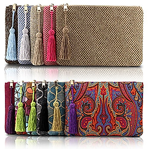 Otto Angelino Designer Women’s Bohemian & Fashion Clutch Purse - Multiple Slots Money, Cards, Smartphone - Ultra Slim