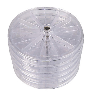 The Beadsmith Personality Case Spinning Organization System, 12 Compartments, 3.8-inch Diameter, Stack of 6, for Seed Beads, Nail Art, Jewelry Accessories and More