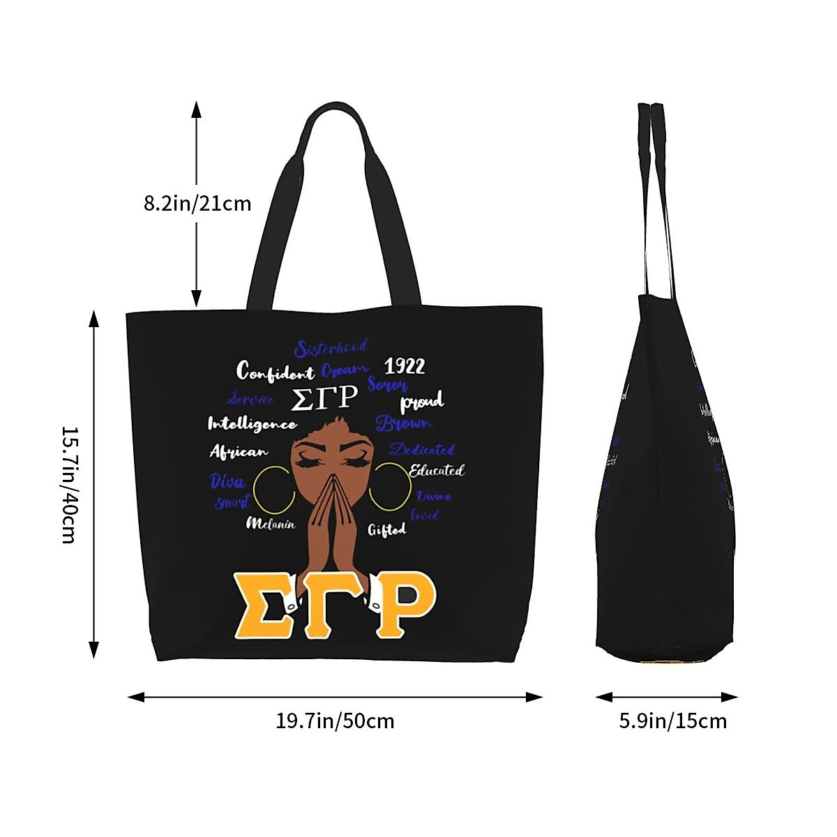 Sigma Gamma Tote Bag Rho sorority paraphernalia Reusable Grocery Tote Bag Waterproof Handbags
