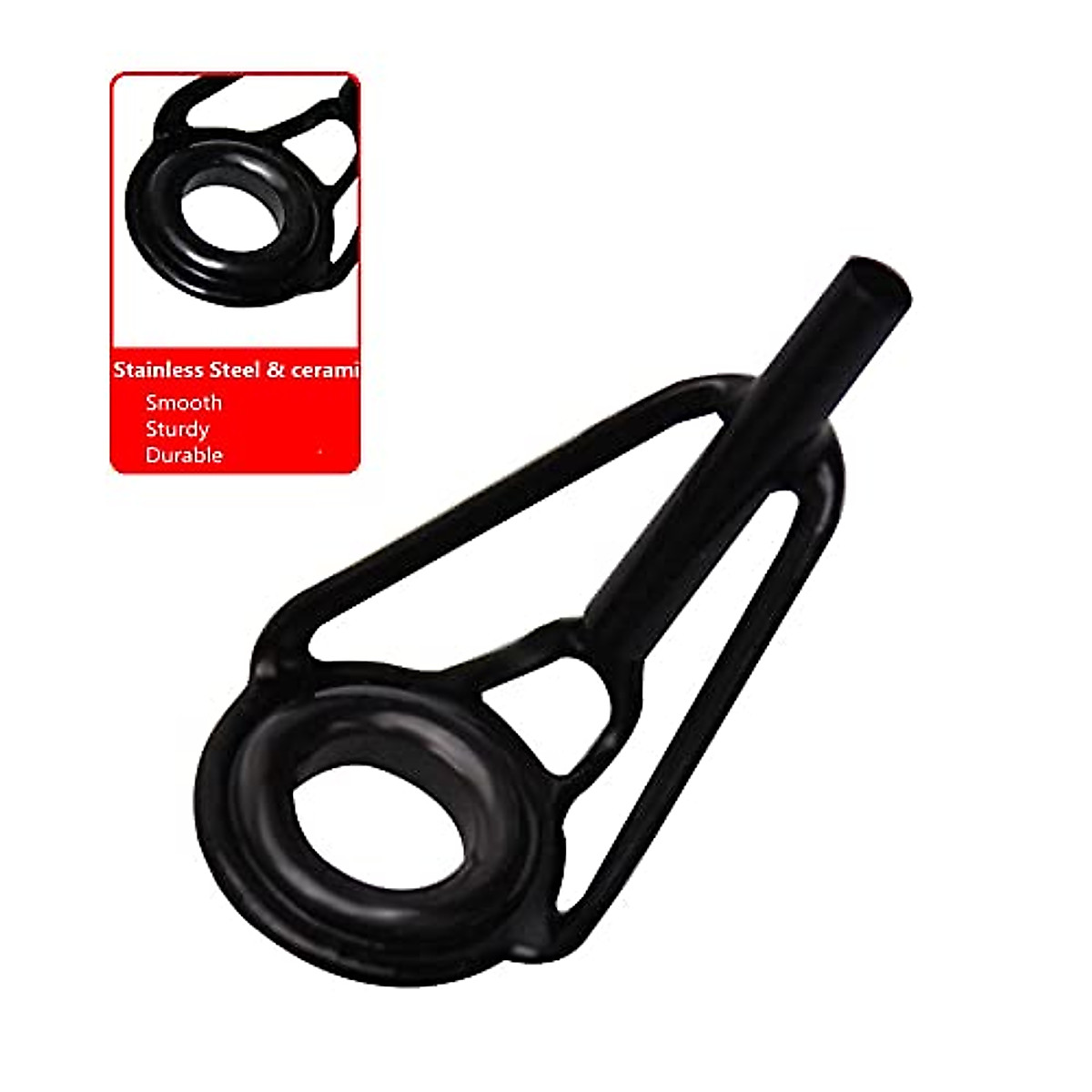 8pcs Fishing Rod Tip Repair Kit Rod Top Tips Replacement Fishing Rod Tips Stainless Steel Ceramic Ring Guide Tips