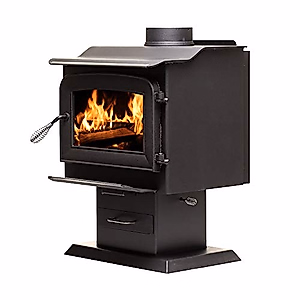 Ashley Hearth AW1120E-P 1,200 Sq. Ft. EPA Certified Pedestal Wood Burning Stove, Black