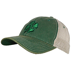 Tropic Hats Adult Embroidered Shamrock/Clover Legacy OFA Snapback Trucker Ballcap - Kelly Green
