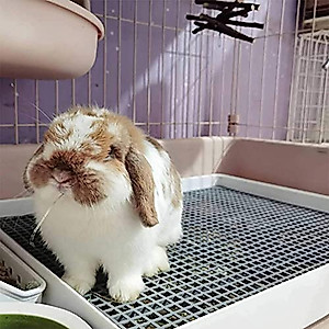 22x18 Super Large Rabbit Litter Box with Grate, Rabbit Litter Pan for Cage, Extra Large Bunny Restroom Litter Tray Rabbit Toilet