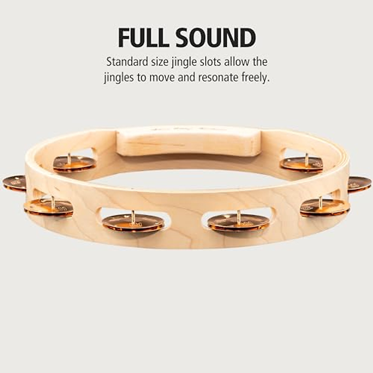 Meinl Percussion Artisan Edition Tambourine with Solid Cymbal Bronze Jingles, Single Row-NOT Made in CHINA-10 Maple Frame, 2-Year Warranty (AE-MTA1BO)
