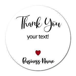 Personalized Thank You Stickers - Set of 80 Custom Thank You for Your Order Stickers, Self Adhesive Flat Sheet 1.5 Inch Round Labels for Small Business Packaging (Thank You)