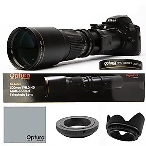 500MM HIGH Definition TELEPHOTO Zoom Lens for Canon DSLR Cameras T3 T3I T4 T5 T6 T7 SL1 SL2 SL3 D80 D1100 D1300 FITS All Canon EOS Rebel DSLR Cameras