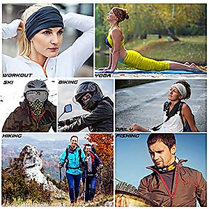 Cutewing 10PCS Magic Headband Scarf Neck Gaiter Elastic Seamless Bandanas Outdoor UV Face Mask Sport Headwear with Black Series