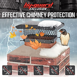 HY-Guard Galvanized Steel Chimney Cover - HY-C Black Chimney Cap, Single Bolt-On Chimney Fireplace Cover, Chimney Flue Cover to Fit On Existing Flue Tiles, Chimney Vent Cap with Hood Plate (9" x 13")