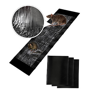 SEEKBIT 3 Pack Rat Sticky Traps 6X Extra Large, Black Mouse Glue Trap Sticky Trap for Mice and Rats, Enhanced Stickiness Trapping Pads Snakes Spiders Roaches for House Rodent Pest Control