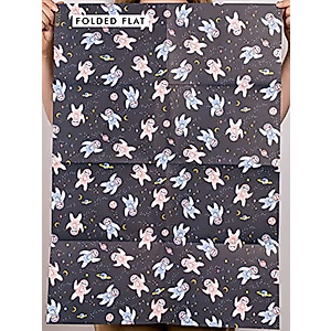 CENTRAL 23 - Birthday Wrapping Paper - 6 Gift Wrap Sheets - Navy Space Theme - Sloths - Men Women - Recyclable