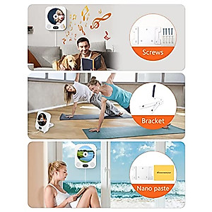 CozySound Portable CD Player Bluetooth for Home, Wall Mountable Desktop Kpop Music Players, Convert CDs to MP3, with Stereo Speakers, Remote, FM Radio, AUX Jack, Support U Disk/TF