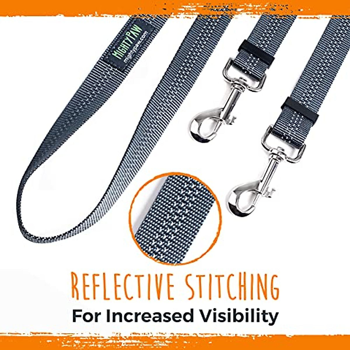 Mighty Paw Double Dog Leash | Dual Dog Leash, Two Dog Leash, Multiple Dog Leash for 2 Dogs, Double Leash for Dogs, Leash Splitter for Large and Small Dogs, 2 Dog Leash, Double Clip Dog Leash Coupler