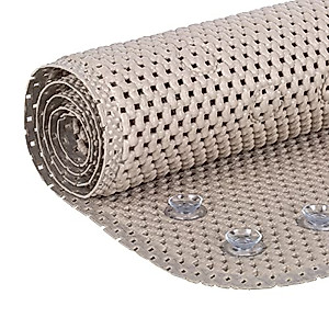 Clorox by Duck Brand Cushioned Foam Bathtub Mat, Non Slip Bath Mat with Suction Cups For Comfort and Safety, 17" x 36", Taupe